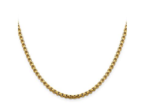 14k Yellow Gold 36mm Hollow Round Box Chain 20 Vg037b Jtv
