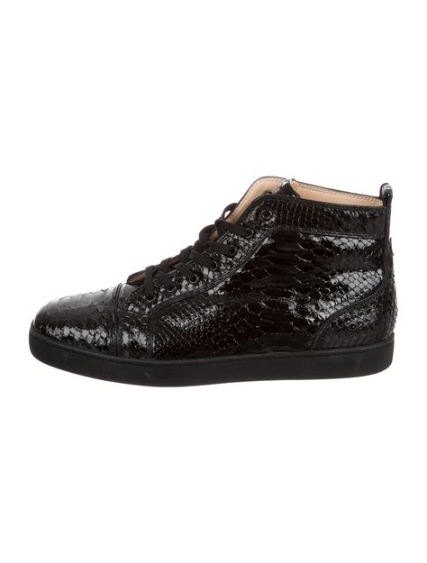 Christian Louboutin Louis Flat Python Sneakers Black Sneakers Shoes Cht92843 The Realreal