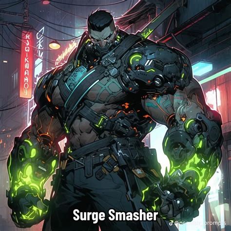 Cyberpunk Character With Neon Green Lights Cyberpunk Rogue Character