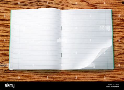 Opened Blank Notebook With Folded Left Corner Stock Photo Alamy