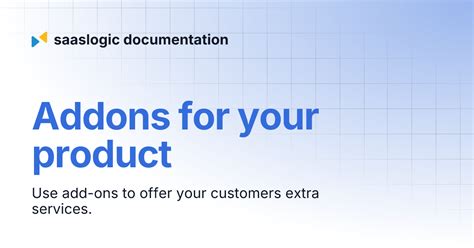 addons for your product saaslogic documentation