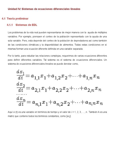 Unidad Iv Sistemas De Ecuaciones Lineales Pdf Métodos Y Materiales