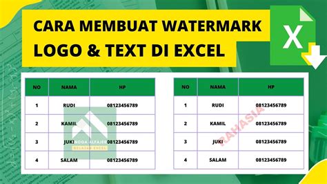 Cara Mudah Membuat Watermark Logo Dan Text Di Excel Sekali Buat Untuk Semua Halaman Youtube