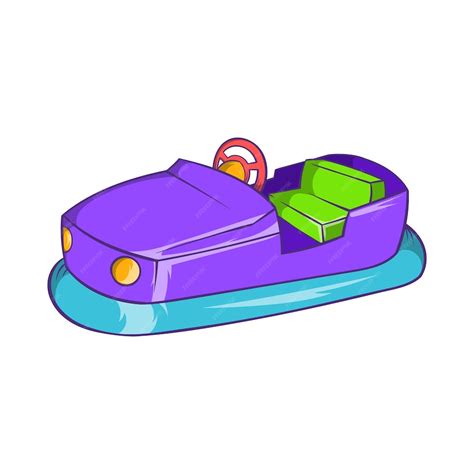 Premium Vector Bumper Car In Amusement Park Icon In Cartoon Style On