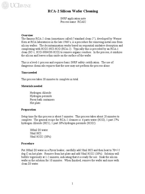 Removing Metal Ions From Silicon Wafers A Guide To The Rca 2 Cleaning