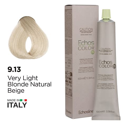 Echos Color Vegan Hair Colour 913 Very Light Blonde Natural Beige
