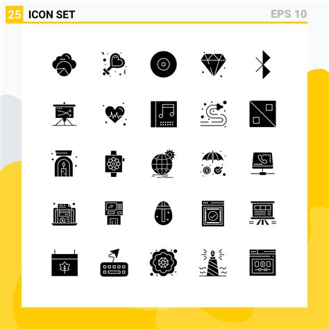 group of 25 solid glyphs signs and symbols for strategic connection ray