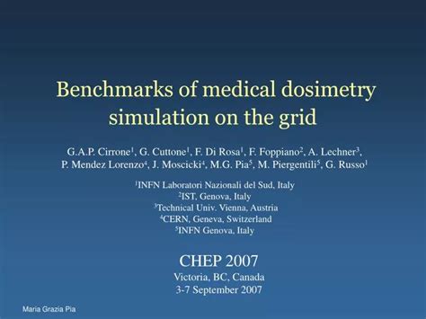 ppt benchmarks of medical dosimetry simulation on the grid powerpoint