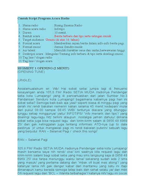 Contoh Script Program Acara Radio Pdf
