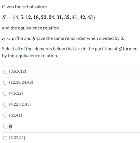 Solved Discrete Mathmatics Given The Set Of Values S