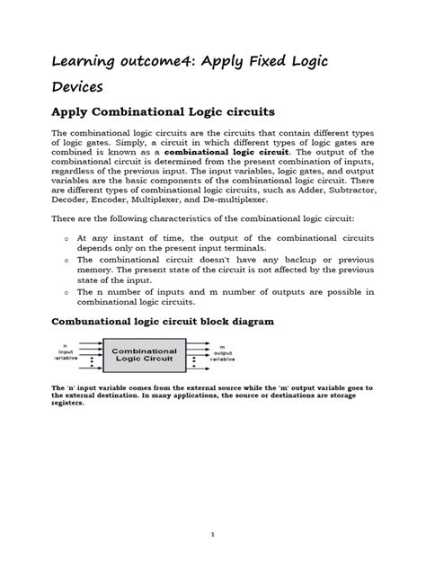 learning outcome4 apply fixed logic devices pdf