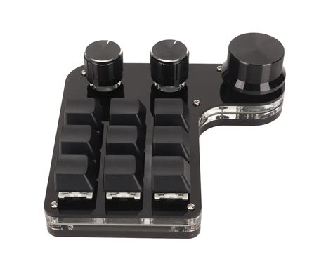 Mini 9 Key Keypad With 3 Knob Rgb Light Blue Switch Diy Programmable