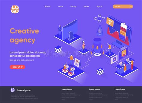 Creative Agency Isometric Landing Page Creative Design Workshop