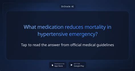 What Medication Reduces Mortality In Hypertensive Emergency