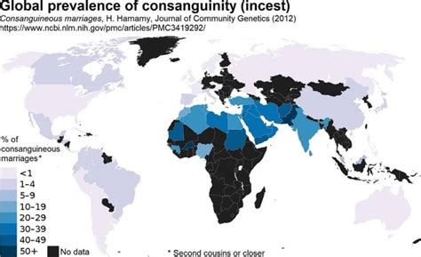 Global Prevalence Of Consanguinity Incest Consanguineous Marriages H