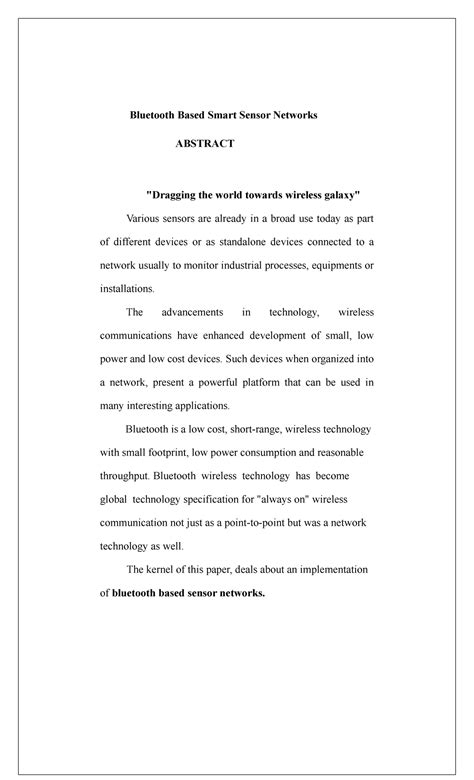 Bluetooth Based Smart Sensor Networks Bluetooth Based Smart Sensor Networks