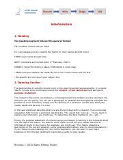 Week 4 1 Memo Formatting Docx MEMORANDUM 1 Heading The Heading Segment Follows This General
