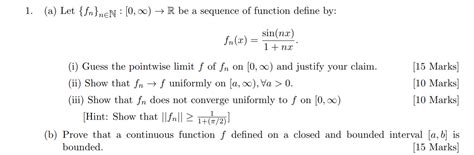 solved 1 a let {fn}nen [0 00 r be a sequence of
