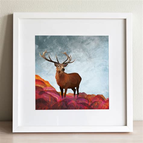 Autumn Stag Print Wylliecat Design