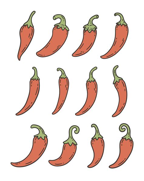 Chili Pepper Doodle Style Illustration 54022217 Vector Art At Vecteezy