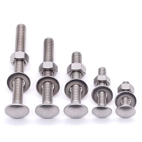 38 16 X 4 12 Stainless Steel Carriage Bolts With Hex Nuts And Flat