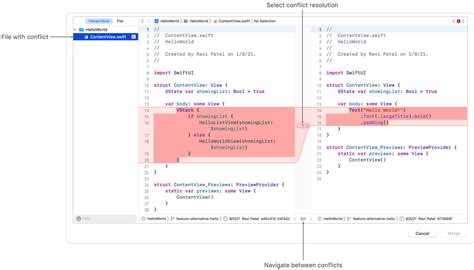 Combining Code Changes In A Source Control Repository Apple Developer Documentation
