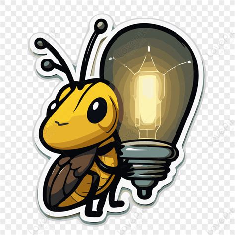 전구 클립 아트와 꿀벌 스티커 벡터상표 Png 일러스트 무료 다운로드 Lovepik