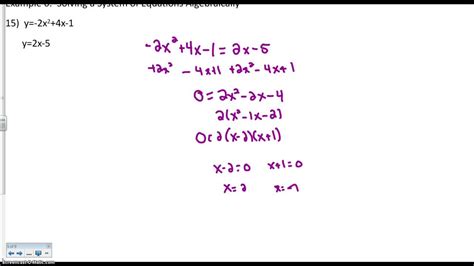 Systems Of Linear And Quadratic Equations