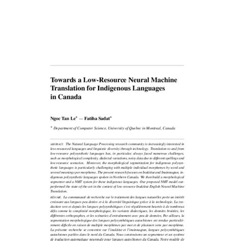 Towards A Low Resource Neural Machine Translation For Indigenous