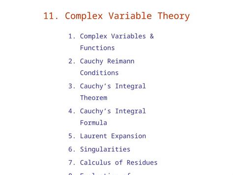 ppt 11 complex variable theory 1plex variables and functions 2