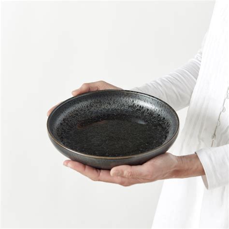 Ramen Bowl 24cm Black Pearl Glaze Made In Japan Japanese Tableware