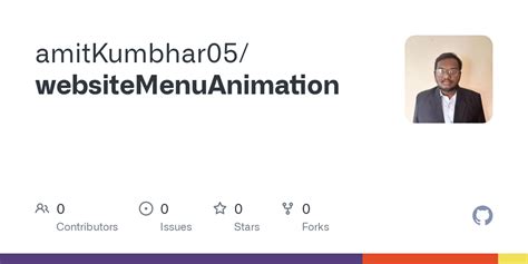 GitHub AmitKumbhar WebsiteMenuAnimation