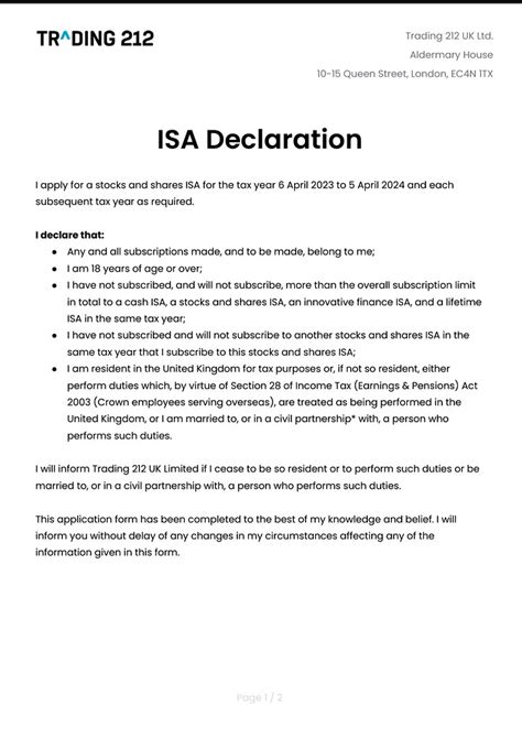 Renew Isa Declaration 🤝 Help Trading 212 Community