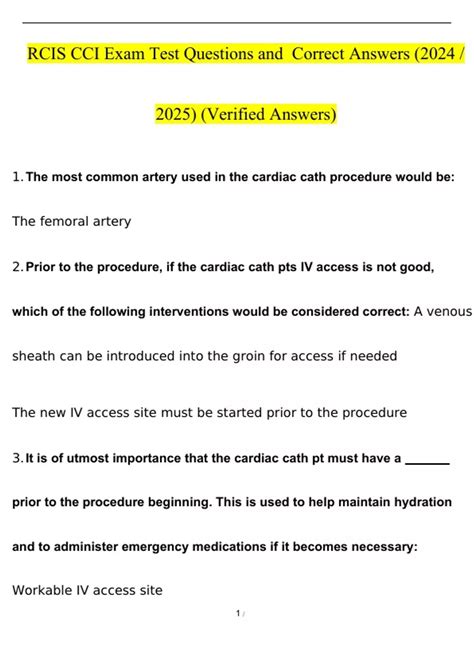 RCIS CCI Exam Test Questions And Answers 2024 2025 Verified Answers RCIS CCI Stuvia US