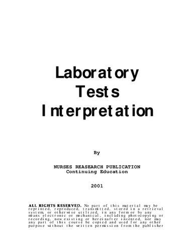 Laboratory Tests Interpretation Manuales De Laboratorio Gynepunk Bibliosphere Groups