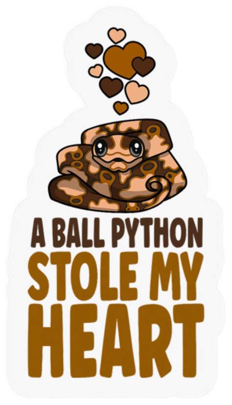 Python Lover A Ball Python Stole My Heart Cute Ball Python Owner Stickers Sold By Thread Tales