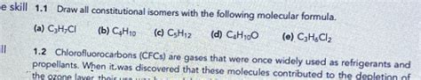 Solved e skill 1.1 ﻿Draw all constitutional isomers with the | Chegg.com