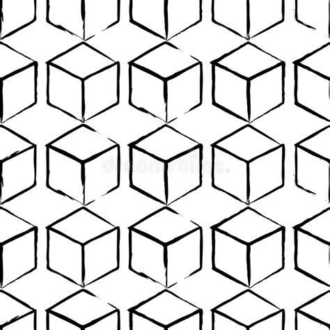 Completely Seamless Abstract Cube Pattern Black And White Design Geometric 3d Background