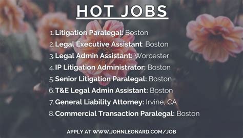 Johnleonard On Linkedin Hotjobs Bostonjobs Legaljobs Career Jobseeker Employment