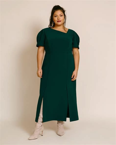 Compact Crepe Structured Sheath Dress Dark Forest