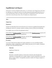 Equilibrium Lab Report Pdf Equilibrium Lab Report Instructions For This Investigative