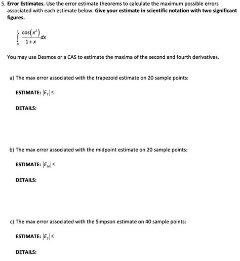solved error estimates use the error estimate theorems to