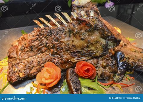 Lamb Chops At A Restaurant Buffet Carvery Stock Image Image Of
