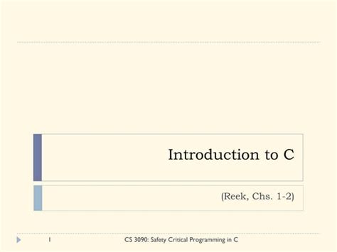 C Introduction Ppt