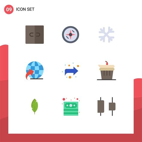 9 Thematic Vector Flat Colors And Editable Symbols Of And Forward Snow