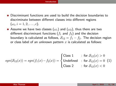 linear vs quadratic classifier power point ppt