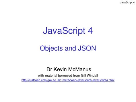 ppt javascript 4 objects and json powerpoint presentation free