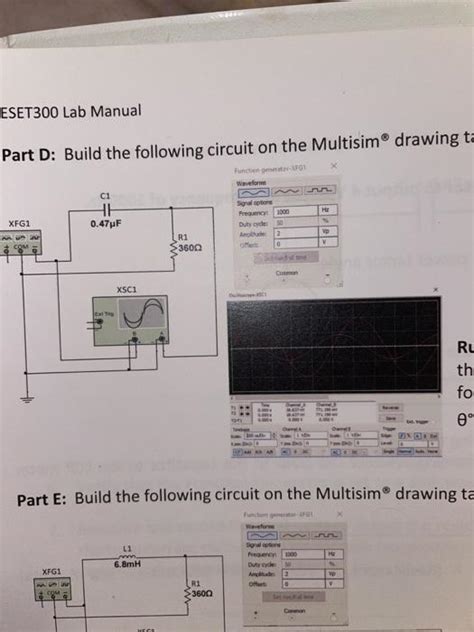 Solved Part D Build The Following Circuit On The Multisim Chegg
