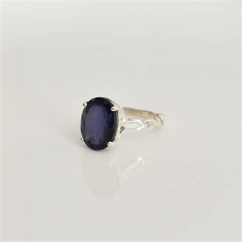 Iolite Ring Oval Gemstone 925 Sterling Silver Handmade Jewelry Etsy