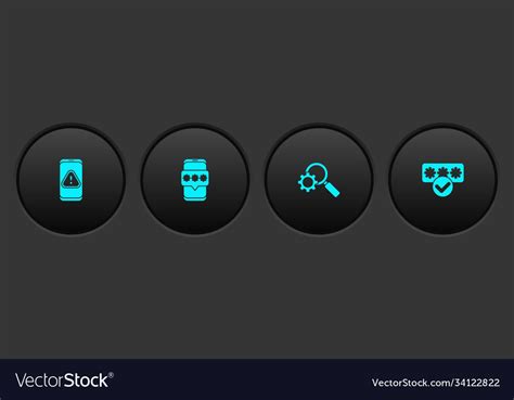 Set Mobile With Exclamation Mark And Password Vector Image